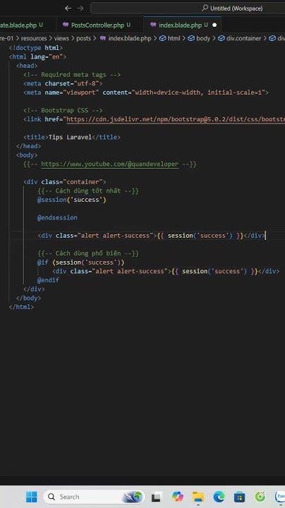 Tips Laravel (2): Directive @session trong Laravel #laravel #shorts #tips - YouTube