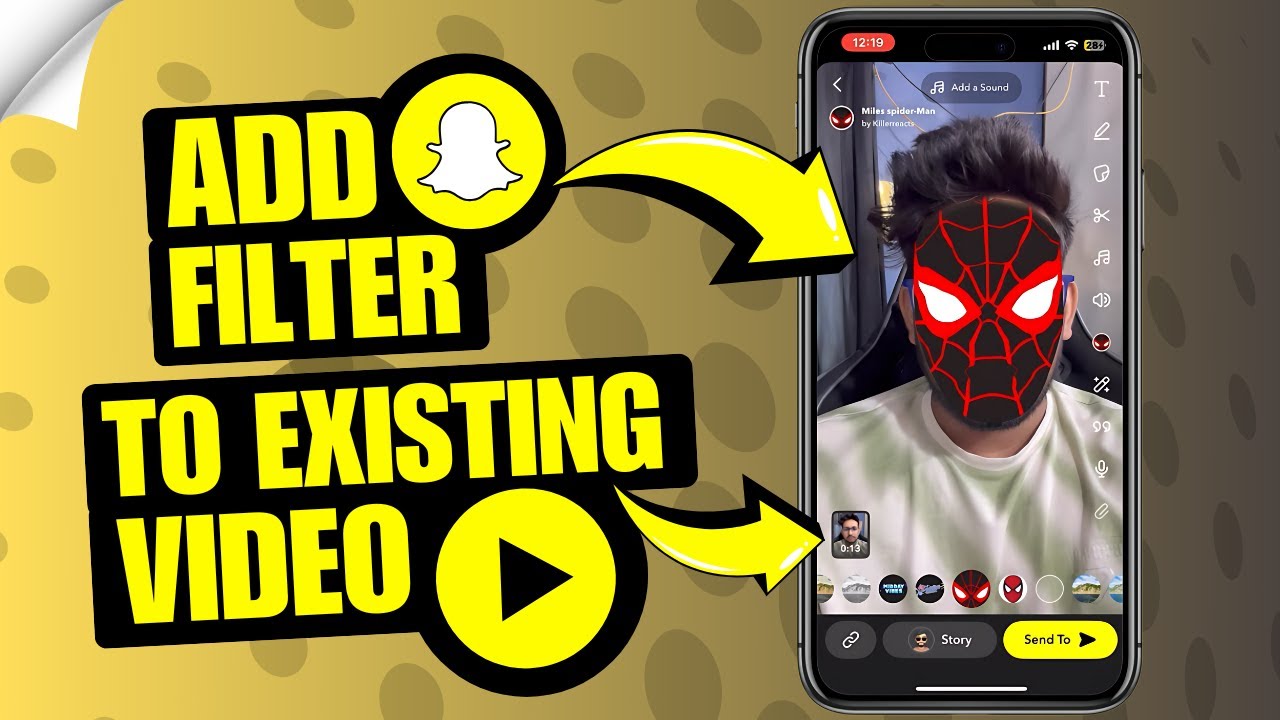 How to Use Snapchat Filter on Existing Video 🎥 | Add Snapchat Filter to ...