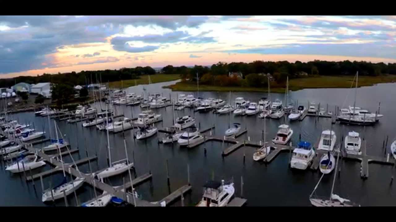Branford River Sunset from the Sky - YouTube