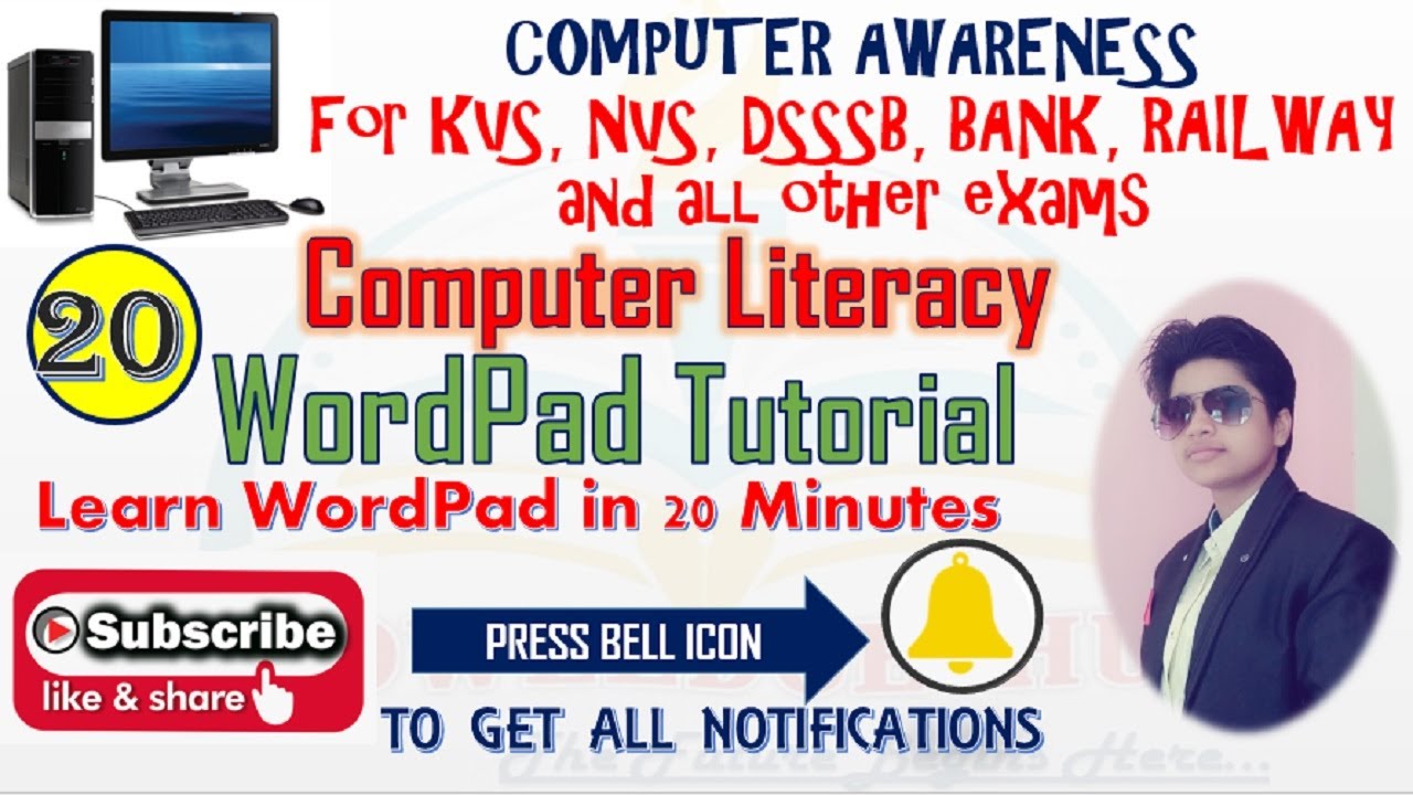 Lesson 20 – Computer Literacy – WordPad Tutorial || Learn WordPad in 20 min || Computer Basic ...