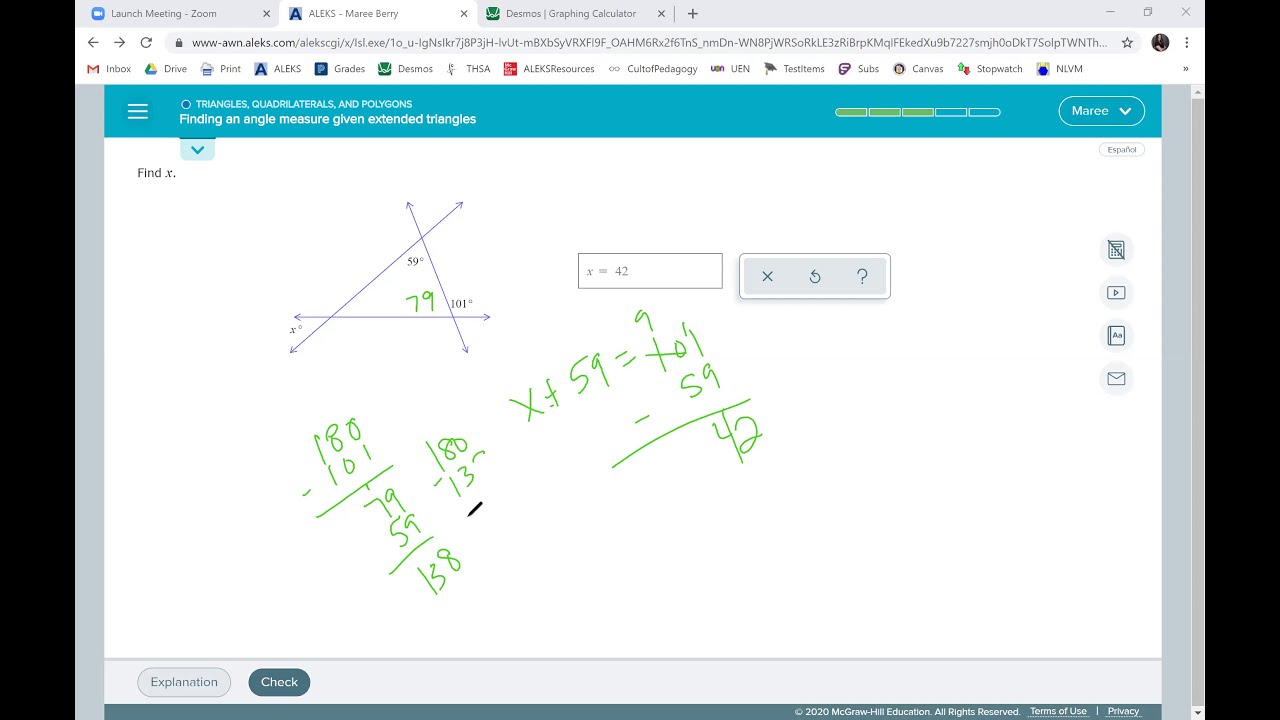 Finding an angle measure given extended triangles - YouTube