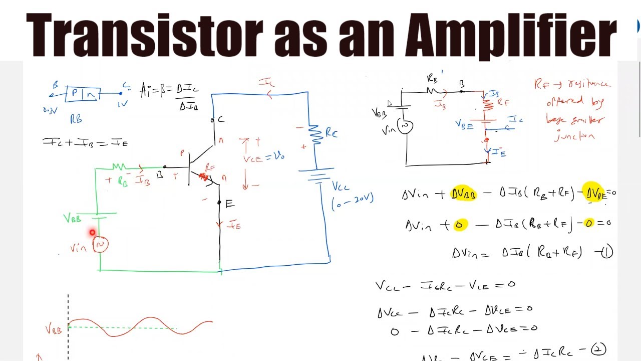 27/9)Transistor as an amplifier| transistor as a switch| voltage ...