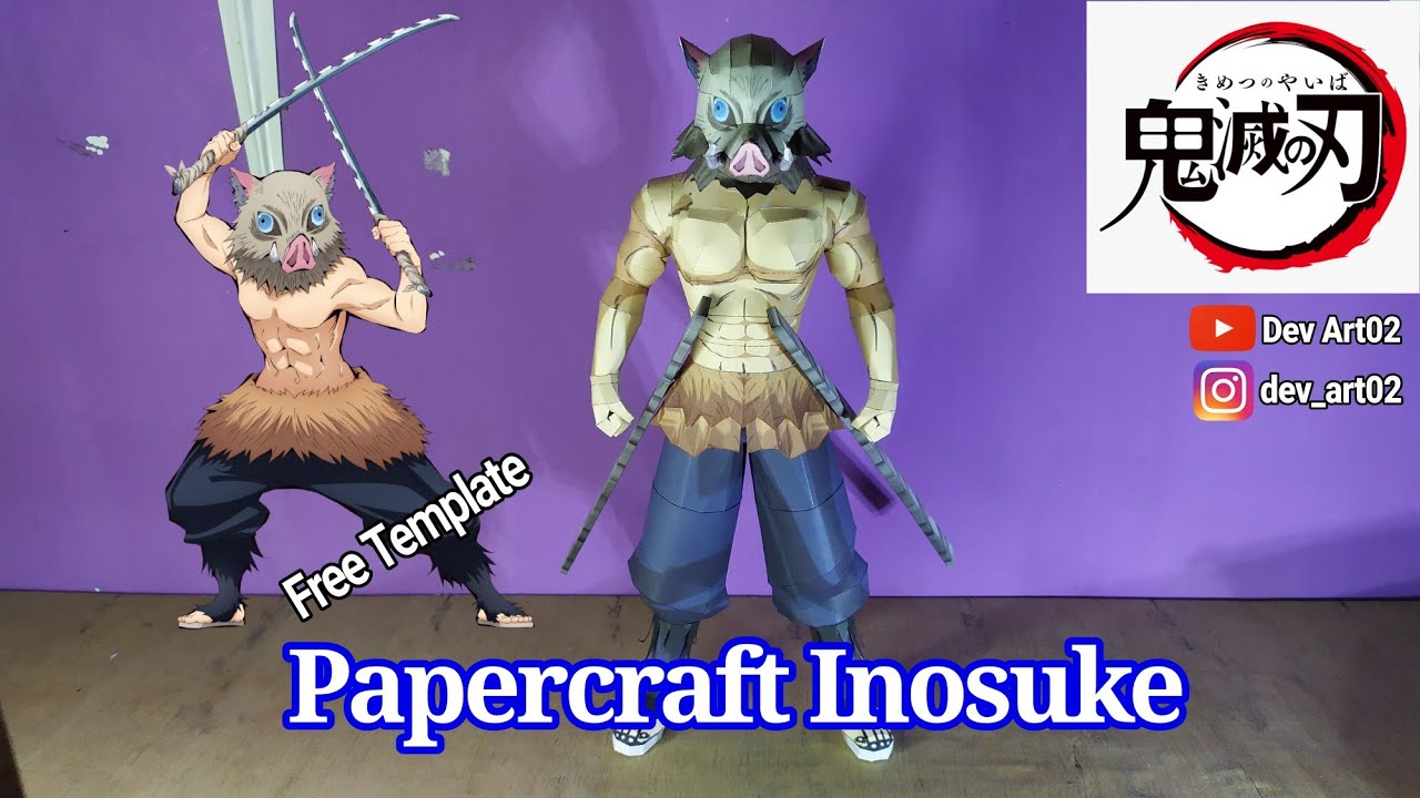 Tutorial Papercraft Hashibira Inosuke | Free Template by "manspaper ...