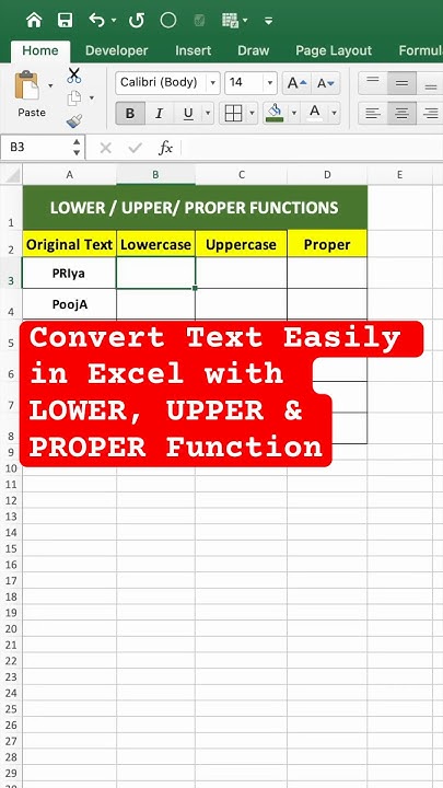 LOWER UPPER PROPER function in excel #shorts #excel #exceltutorial - YouTube