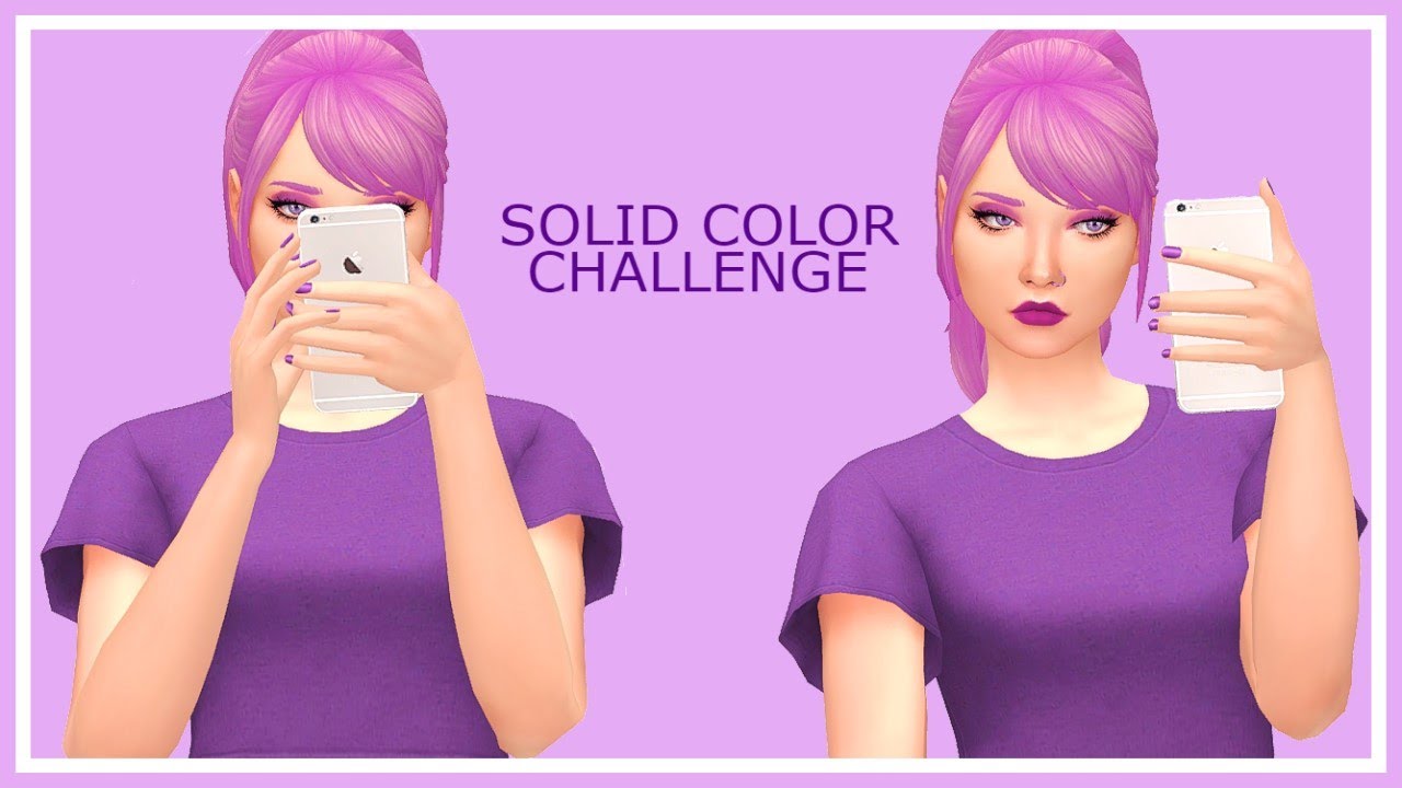 The Sims 4: Solid Color CAS Challenge + CC list | Purple - KaySims ...