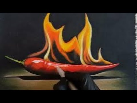 Chilli drawing tutorial with oil pastels - YouTube