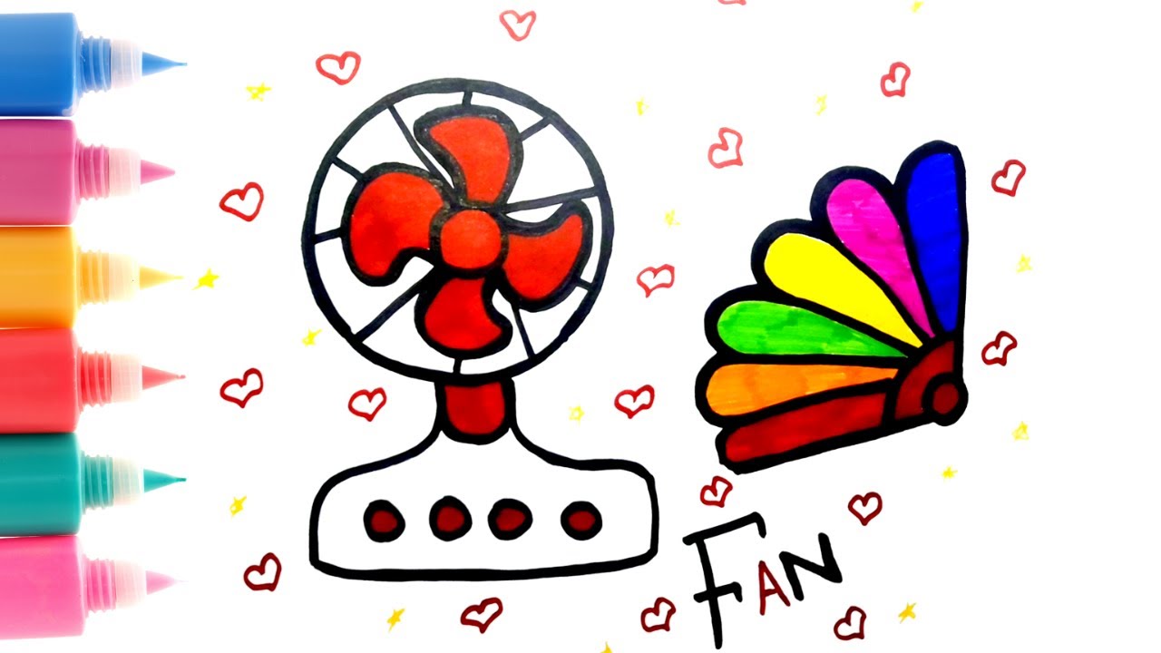 Fan Drawing Christmas, Painting, Coloring for Kids & Toddlers | Learn ...