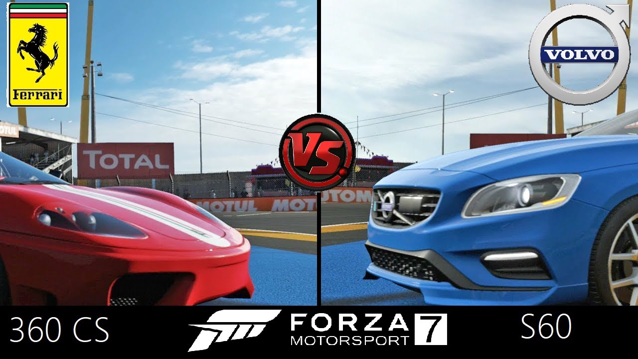 Forza 7 Mile Drag: 2003 Ferrari 360 Challenge Stradale vs 2015 Volvo ...