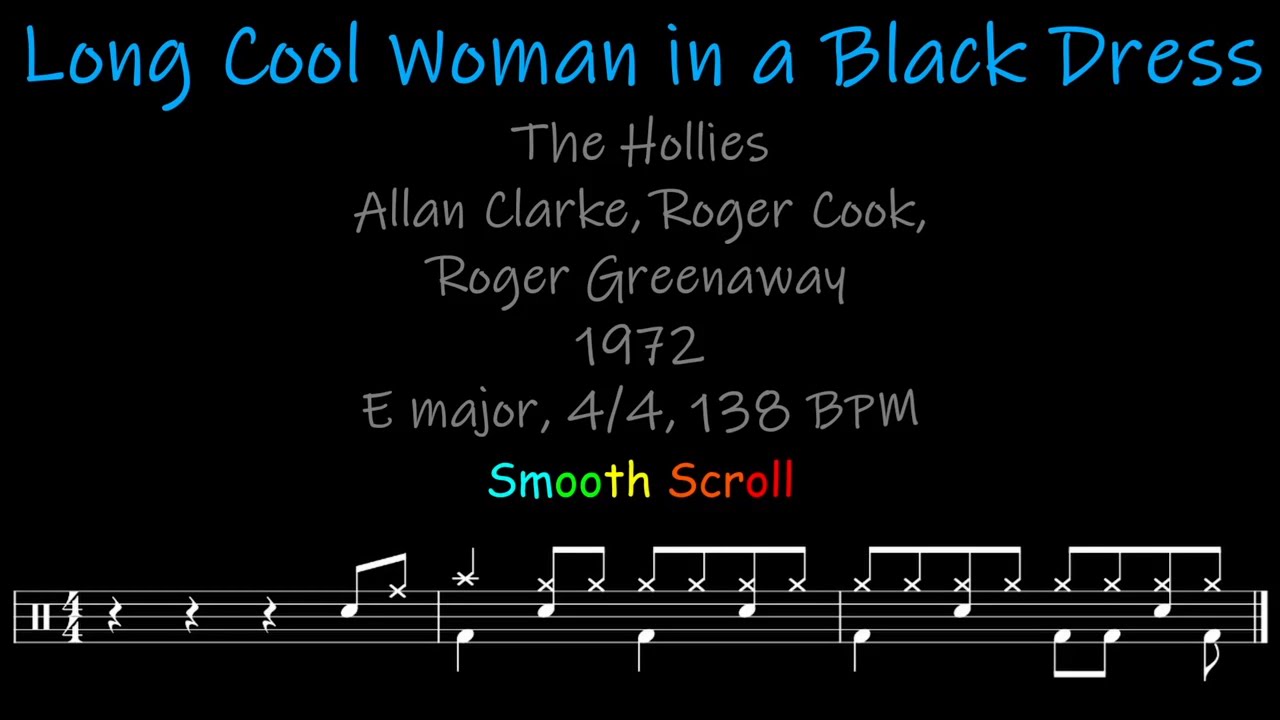 Long Cool Woman In A Black Dress, Chords, Lyrics and Timing - YouTube