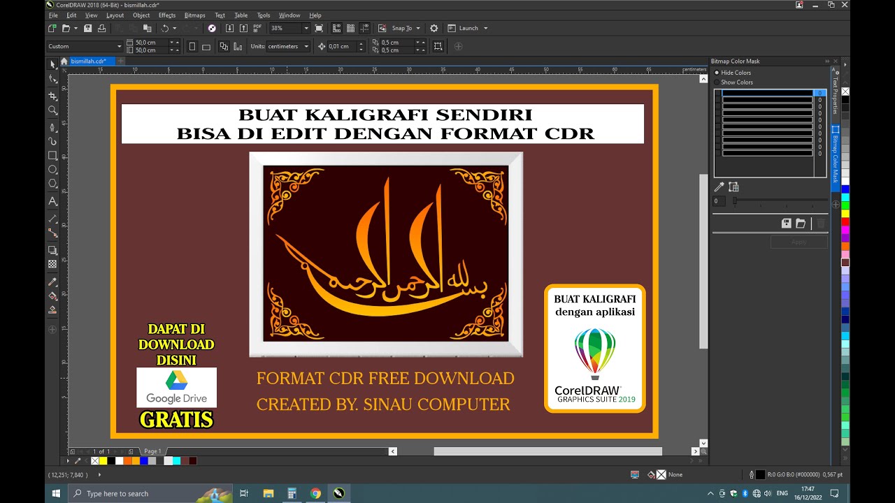 Desain Kaligrafi bisa di edit File CDR langsung download di Google ...