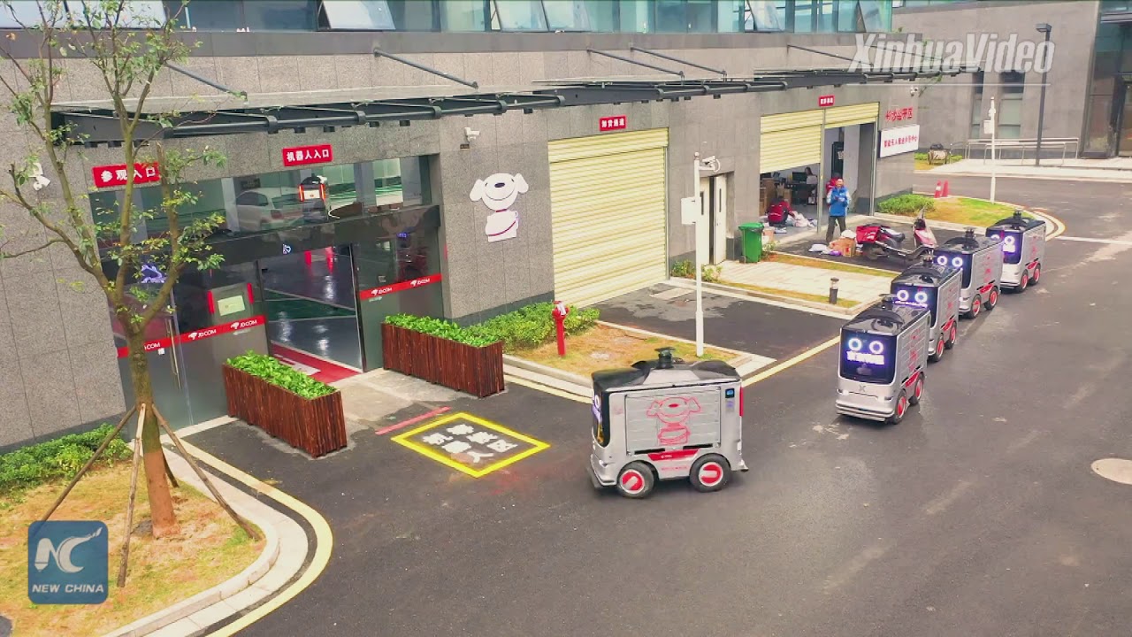 Futuristic express courier! China's fleet of delivering "robots ...