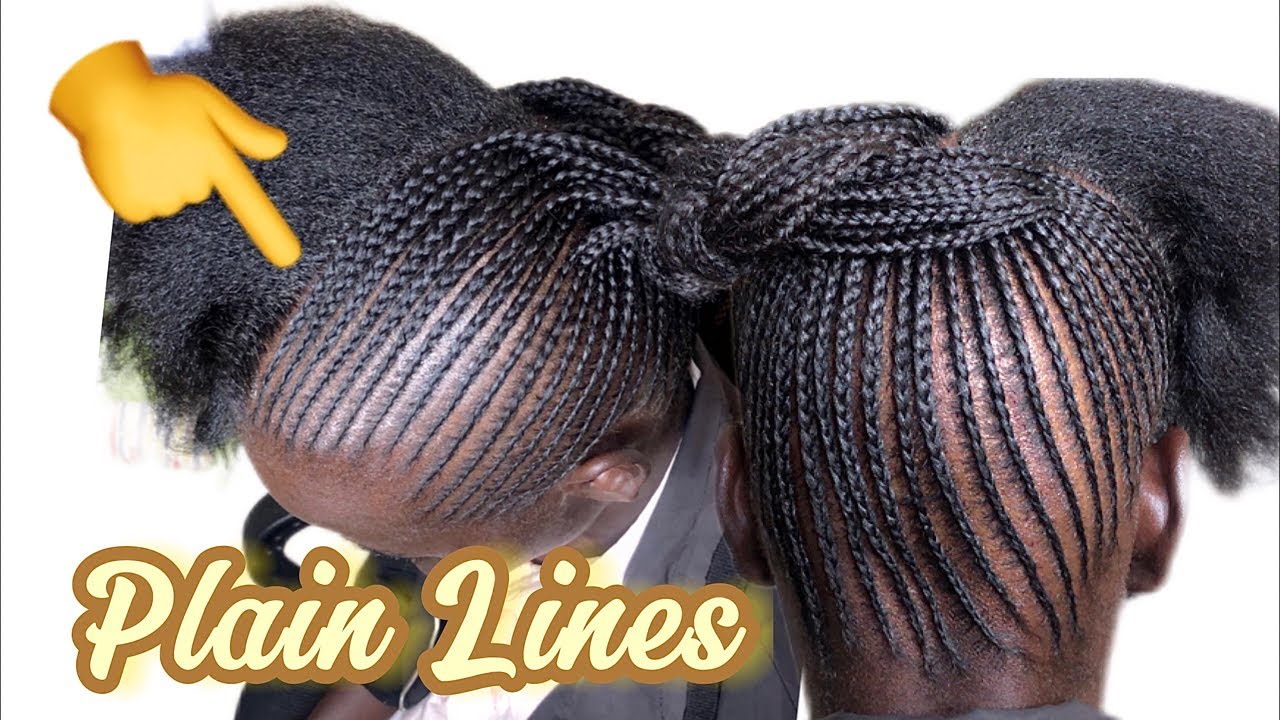 Plain Cornrows Thick Hair Braiding - YouTube