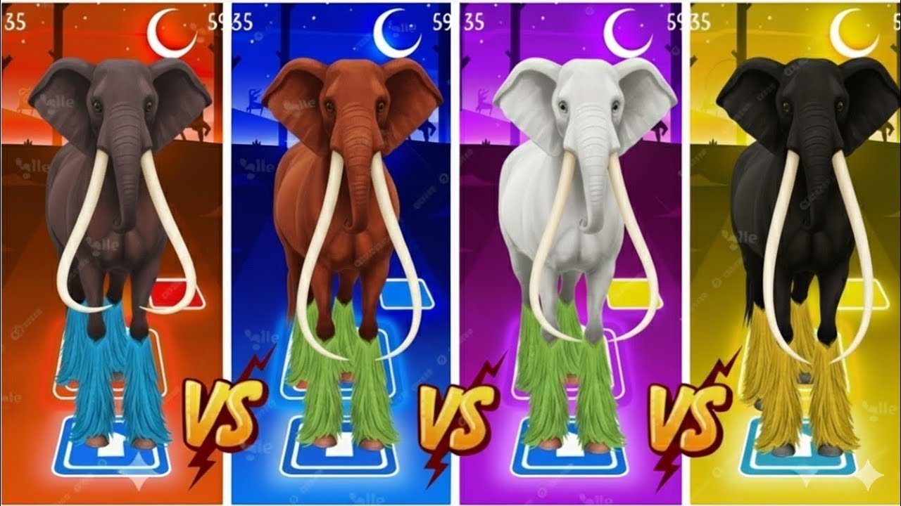 Tiles Hop - Elephant 🆚 Mammoth 🆚 Funny Elephant 🆚 Elephant 🎶 Tiles Hop ...