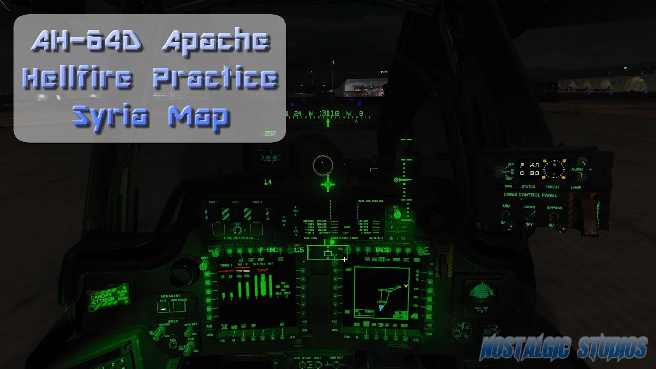 DCS World Apache AH-64D Syria Hellfire Target Practice at Night - YouTube