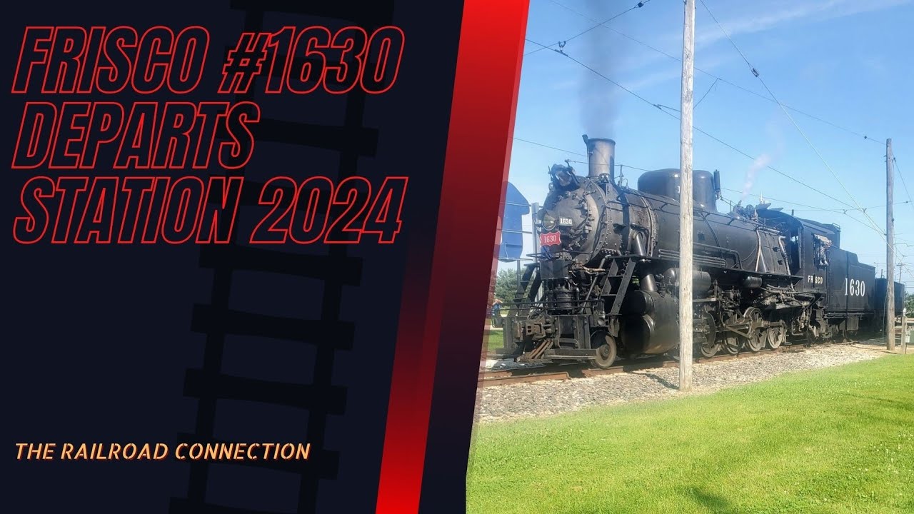 Frisco 1630 Decapod departs the station at Illinois Railroad Museum ...