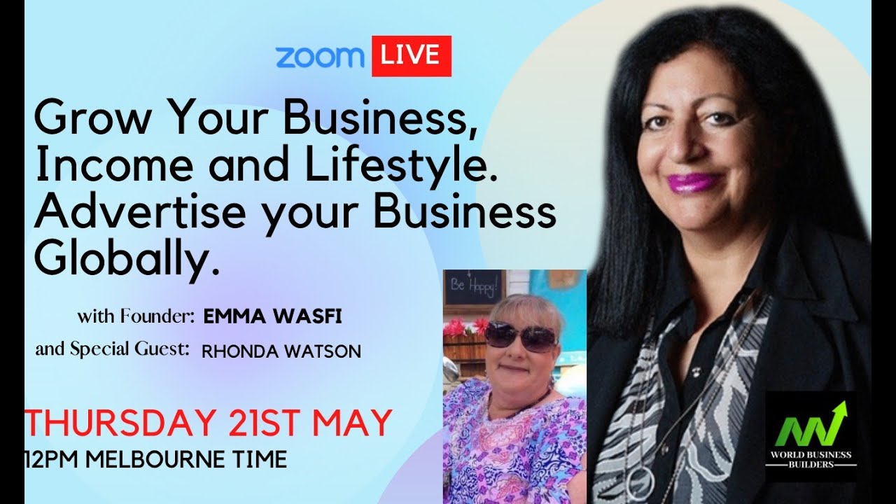 Zoom Live Presentation 21/05/2020 with Special Guest Rhonda Watson ...