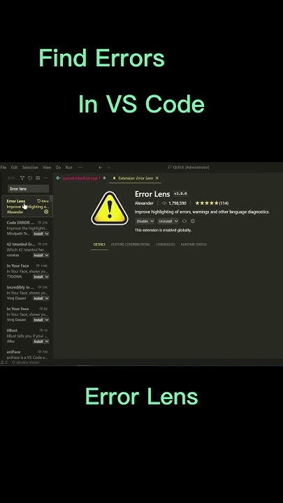 Error Lens in VS Code #youtubeshorts #shorts - YouTube