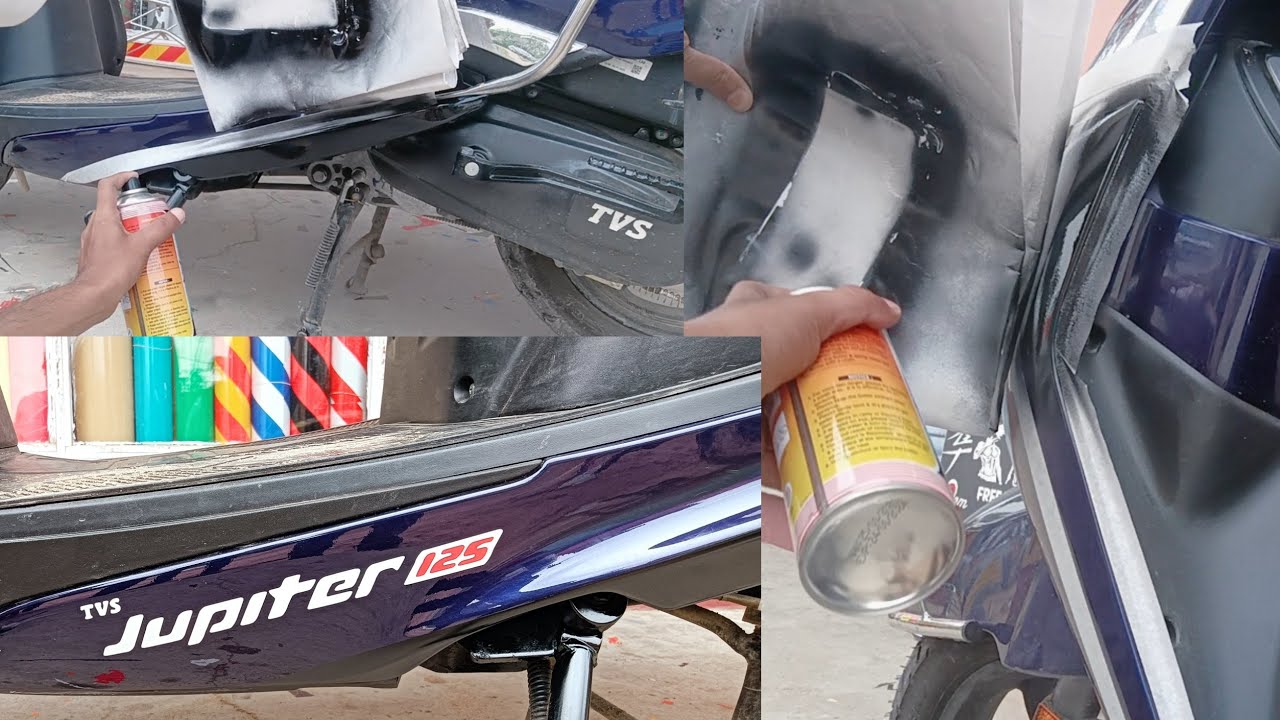 Tvs jupiter 125 bs6 scooty side body visor scratch repair and apply ...