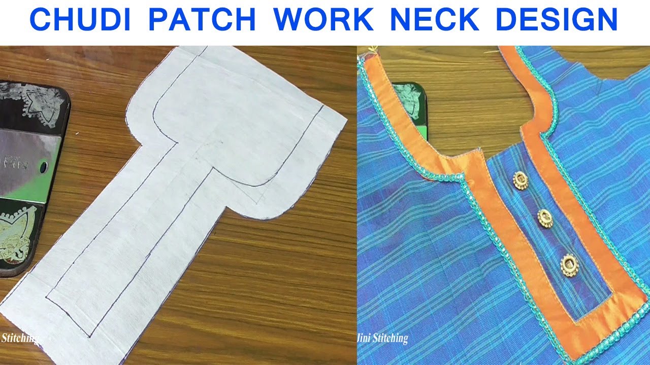 Simple patch work neck design for chudithar || Kurti neck designs ...