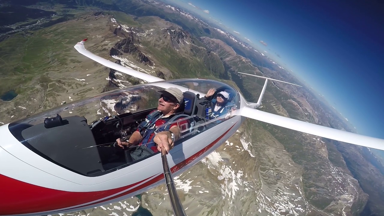 Segelfliegen in den Schweizer Alpen 2016, Schänis Bernina und zurück ...