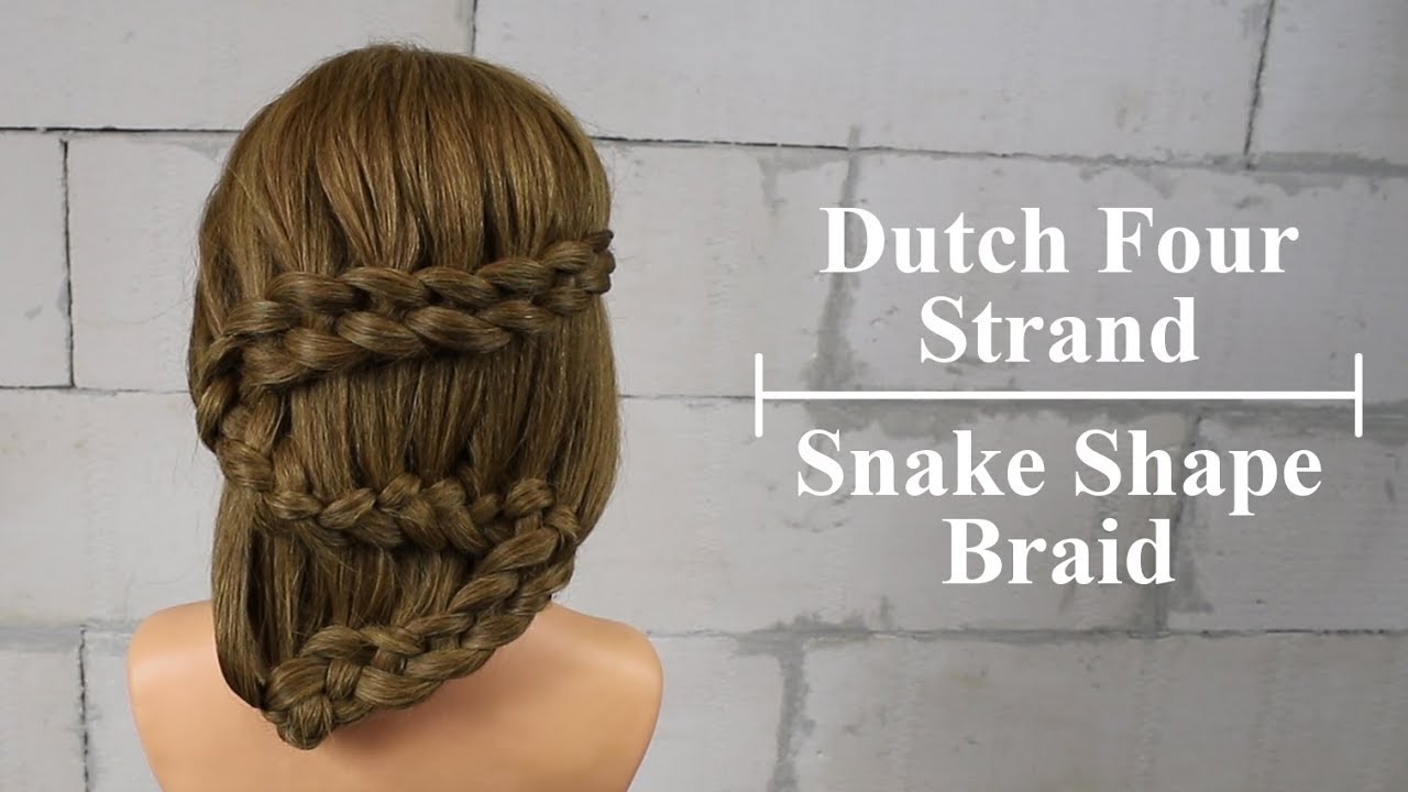 How To: Dutch Four Strand Snake Shape Braid Tutorial - YouTube