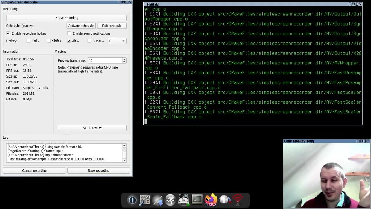 Creating Simple Screen Recorder TCZ extension for Tiny Core Linux - YouTube