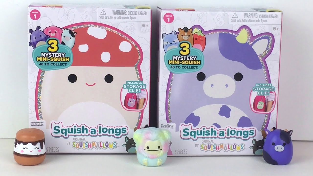Squish-A-Longs Squishmallow Blind Box Mini Figures & Clip-A-Long ...