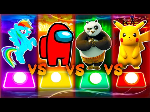 My Little Pony Rainbow Dash - Among Us - Kung Fu Panda - Pikachu ||| Tiles Hop EDM Rush