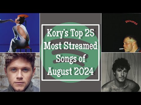 Kory's Top 25 Most Streamed Songs of August 2024 - YouTube