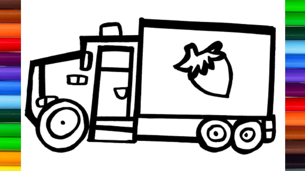 Sime Trailer Truck Drawing Colouring and Painting For kids Toddlers Let ...