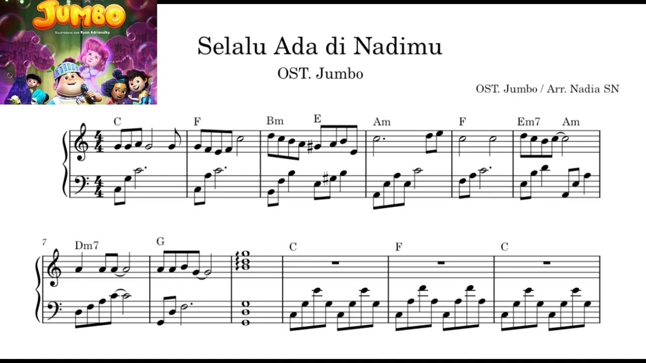 OST Jumbo (part I) - sheet music - YouTube