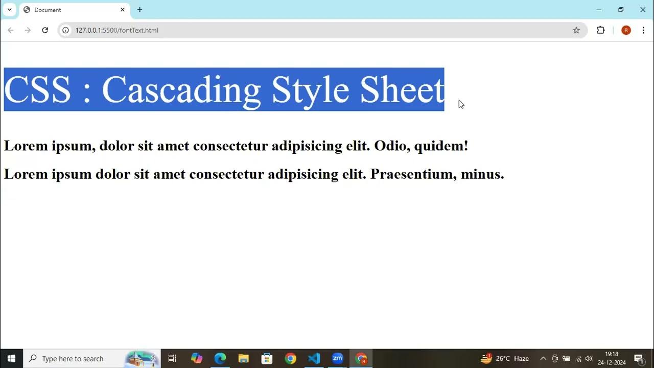 CSS Session-02 - FONT And TEXT , Font-Size, Font-Style - YouTube