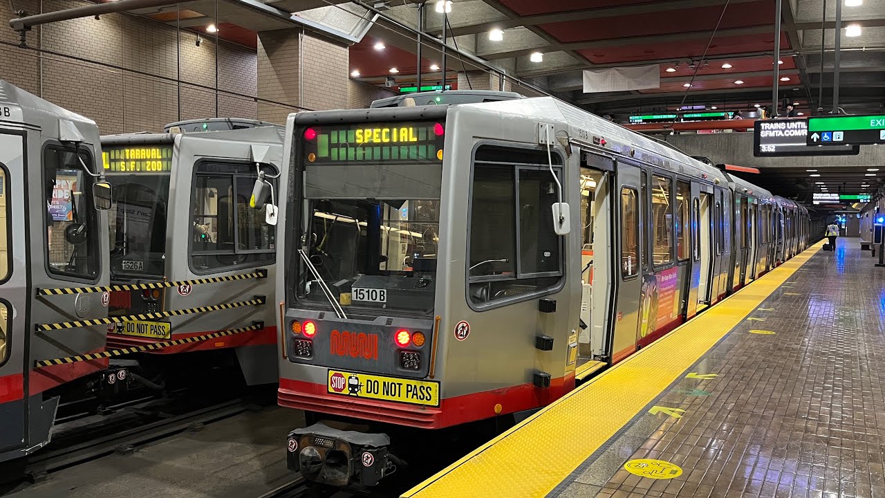 ⁴ᴷ⁶⁰ SF MUNI Metro Chaos Day: Wrong Rail & Repair Testing Train (10/8 ...