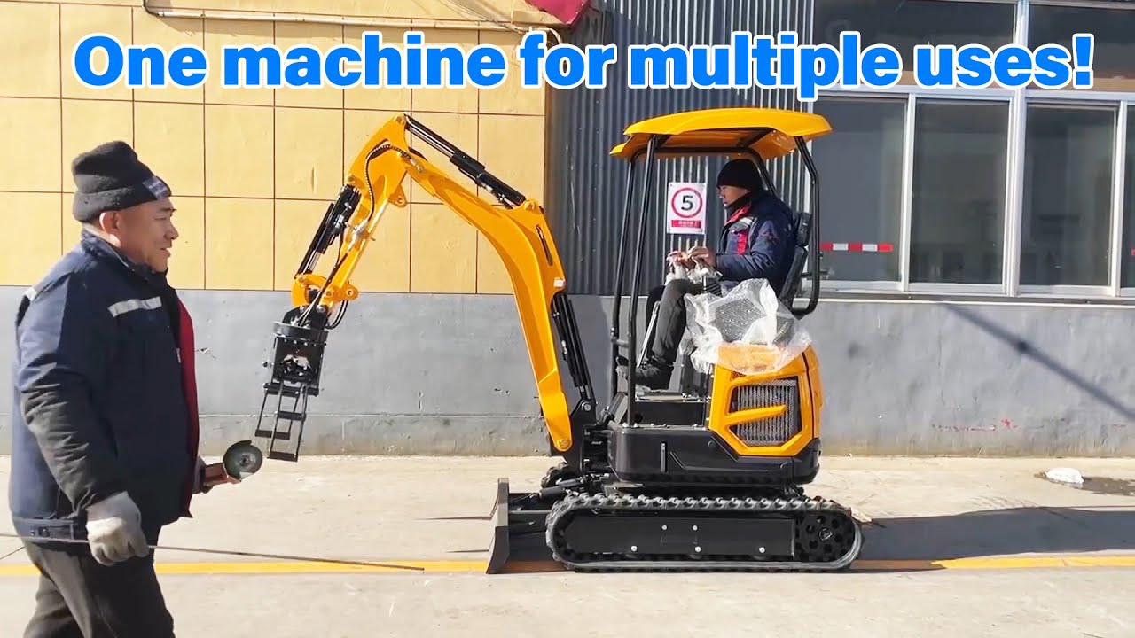 YFE18 Mini Excavator + Wood Grab Demo! - YouTube