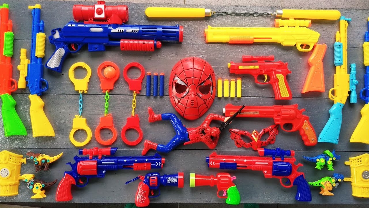 Softgun, Handcuff, guns, weapon, bullet, mask, spiderman, pistol, nerf ...