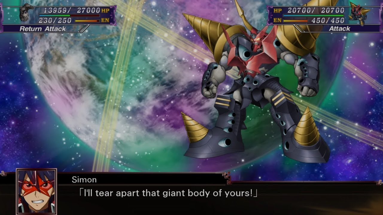 Srw X 4k Super Galaxy Gurren Lagann All Attacks Simon Youtube 7480