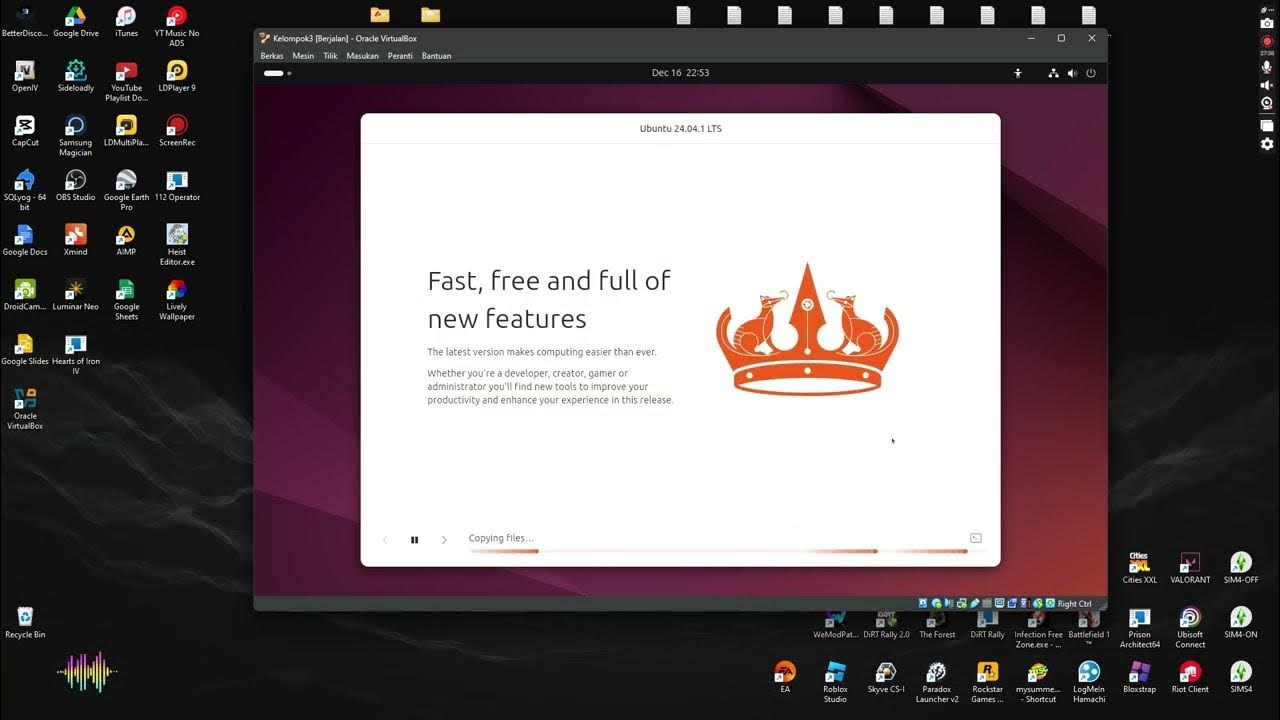 Tutorial Instalasi Linux Ubuntu Di Oracle Virtual Box - YouTube