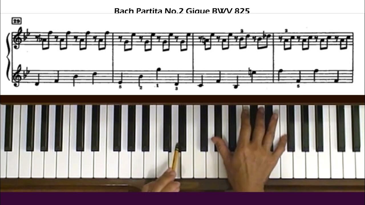 Bach Partita No. 1 Gigue BWV 825 Piano Tutorial - YouTube