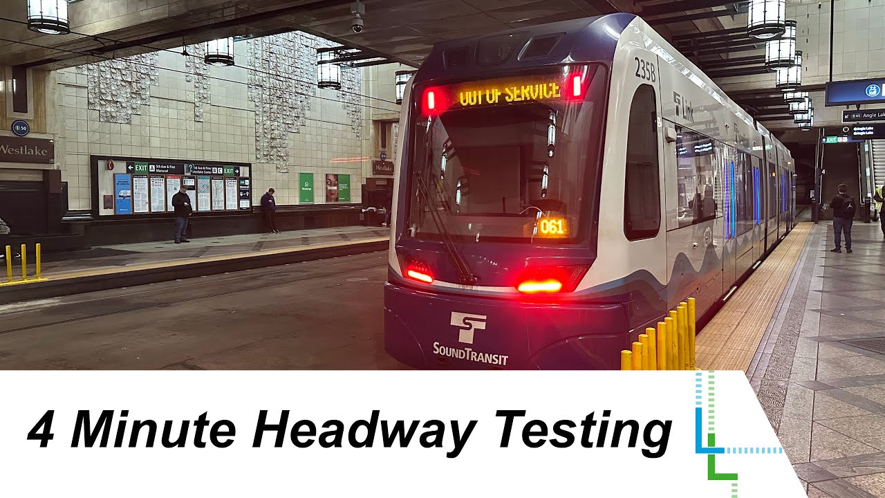 4 minute Headway Testing on the Link Light Rail - YouTube