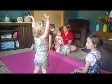 Amelia and Gwen do gymnastics part 2