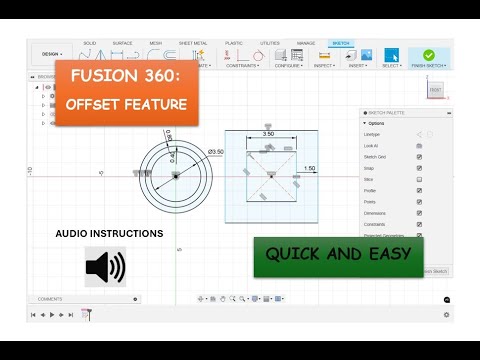 Fusion 360 Tutorial: How to Offset a Sketch (Audio Instructions ...