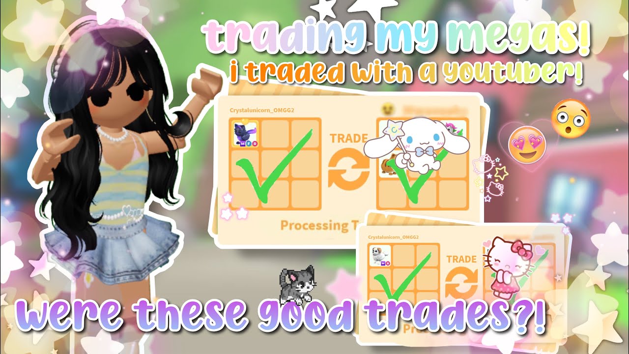 🧁🍡 trading my preppy and cute megas ! | i traded with a youtuber 😱 ?! 🧋 ...