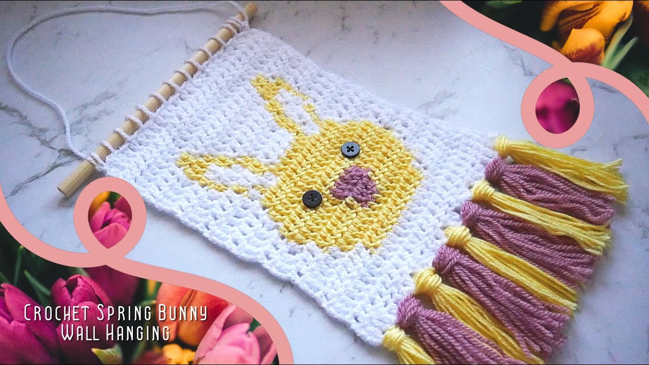 Crochet Spring Bunny Wall Hanging 🐰 💐 - YouTube