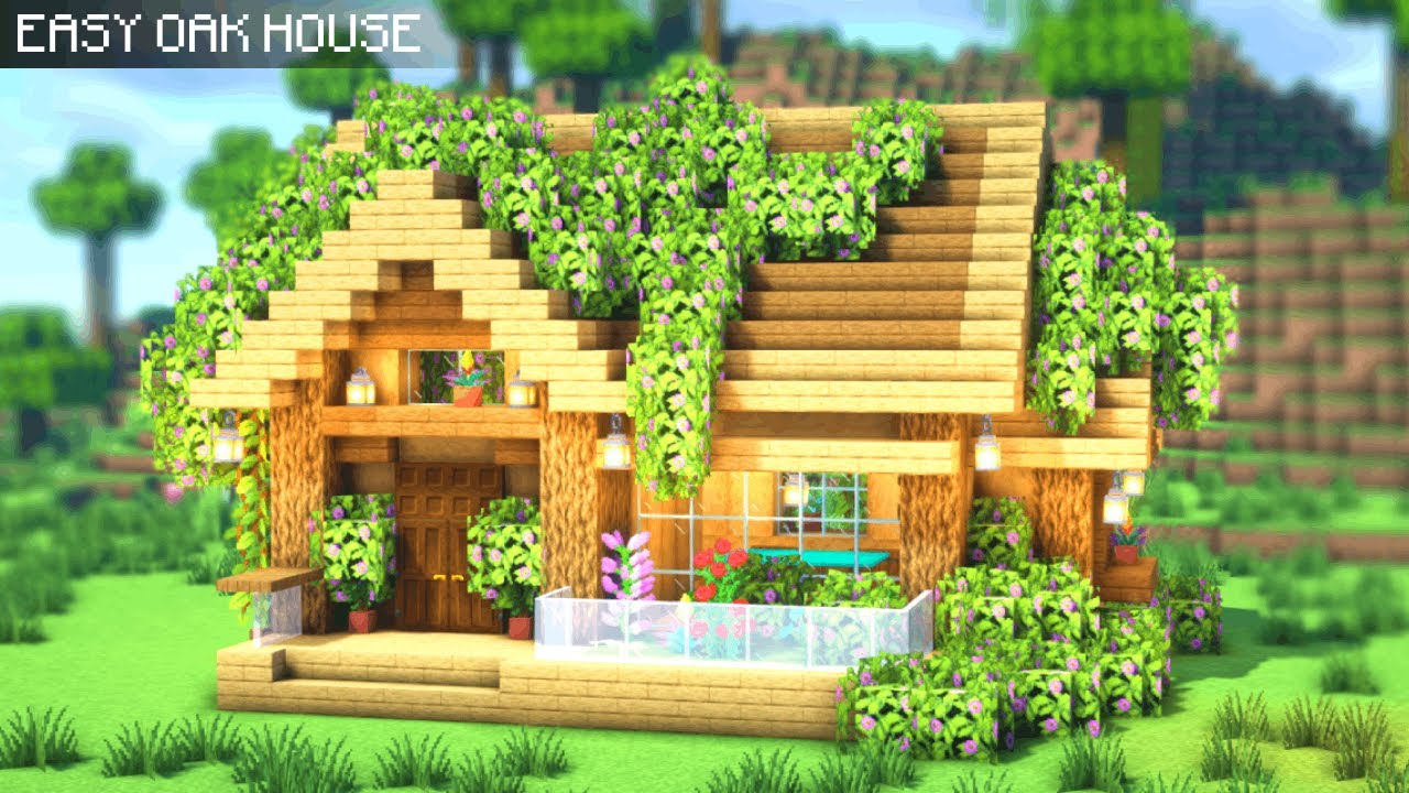 #MINECRAFT | How to Build cozy starter oak house | Easy Tutorial - YouTube
