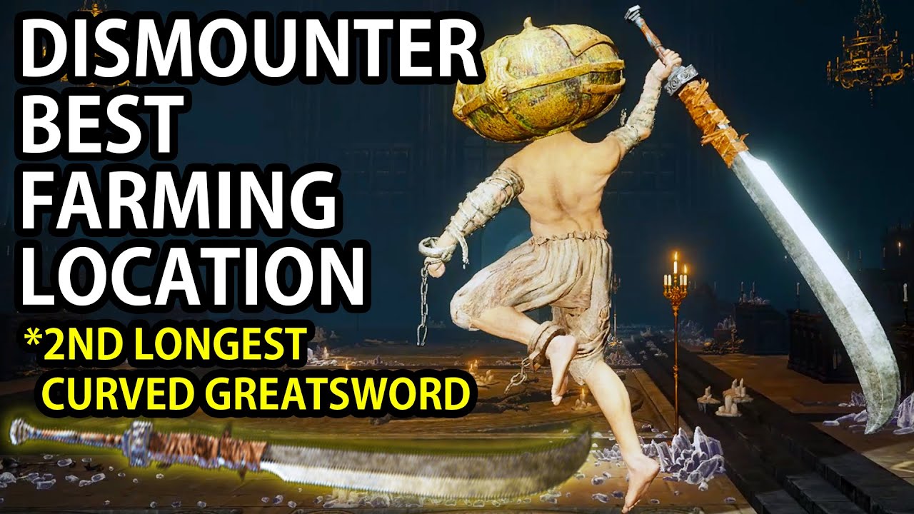 ELDEN RING DISMOUNTER BEST FARMING LOCATION 2ND LONGEST CURVED elden-ring-dismounter-best-farming-location-2nd-longest-curved