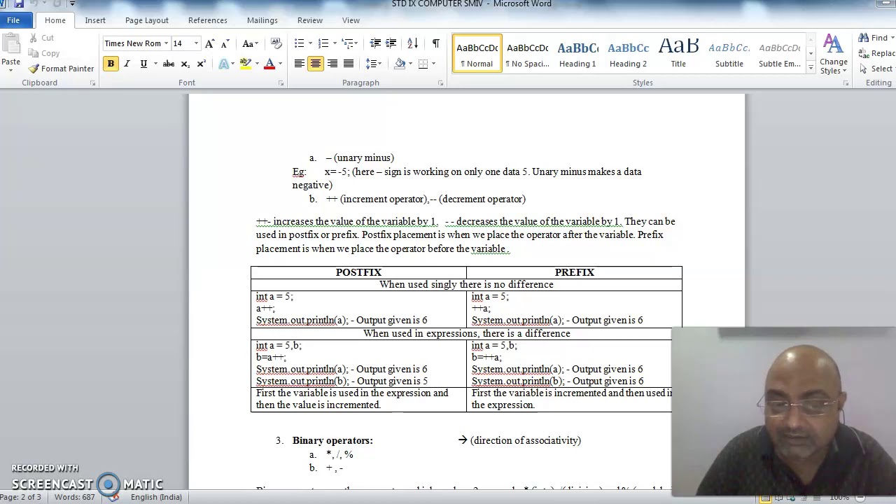 OOPS JAVA OPERATORS CONTD VID 10 - YouTube