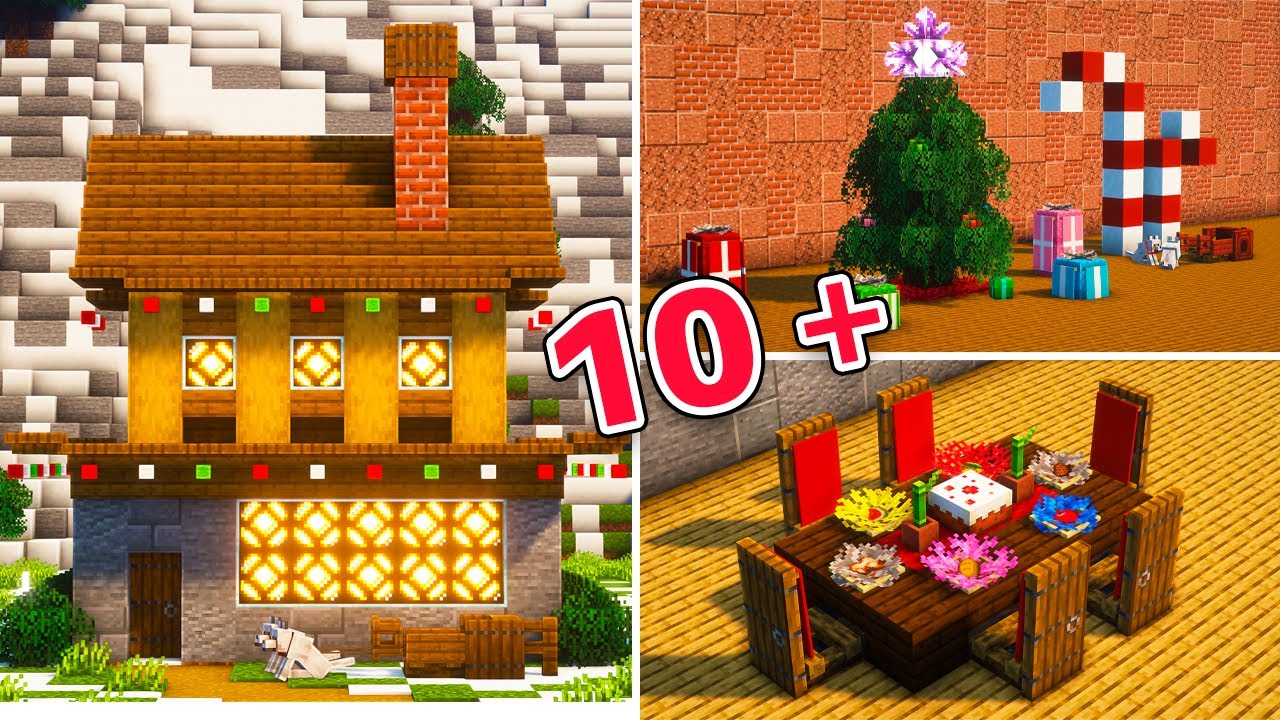 Minecraft: 10+ Christmas Build Hacks & Ideas (Tutorial) - YouTube