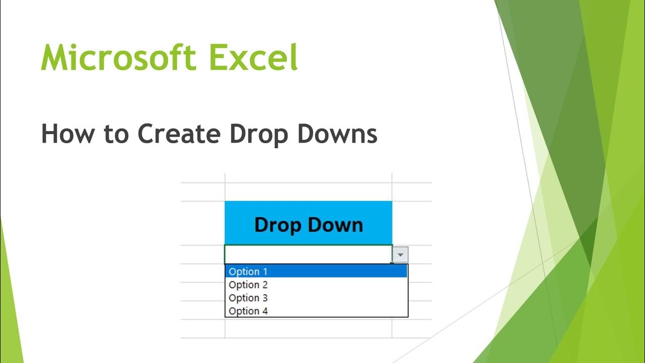 How to Create Excel Drop Downs - YouTube