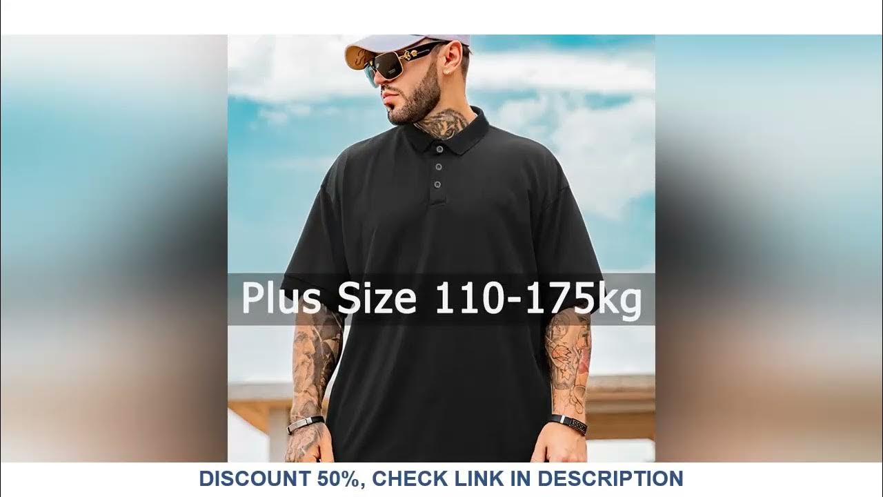 Polo Shirts Men Plus Size 1XL-7XL 110-175kg Short Sleeve T Shirt Loose Polos Oversized Tops Big ...