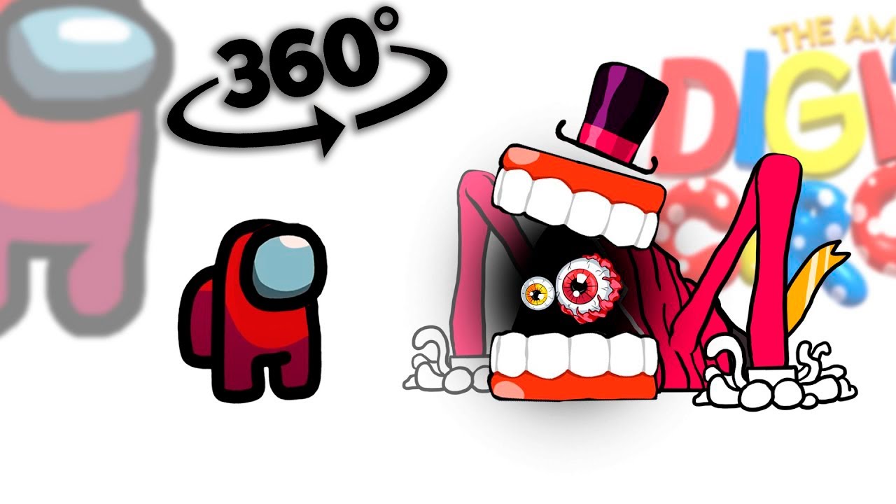 360º VR Mini Crewmate Kills Creepy The Amazing Digital Circus | Among ...